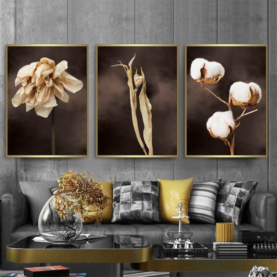 Komplet 3 obrazów Liście Boho - SmallART